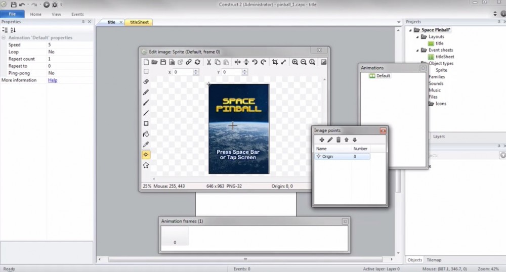 Create a Space Pinball Game with Construct 2 | CartoonSmart.com