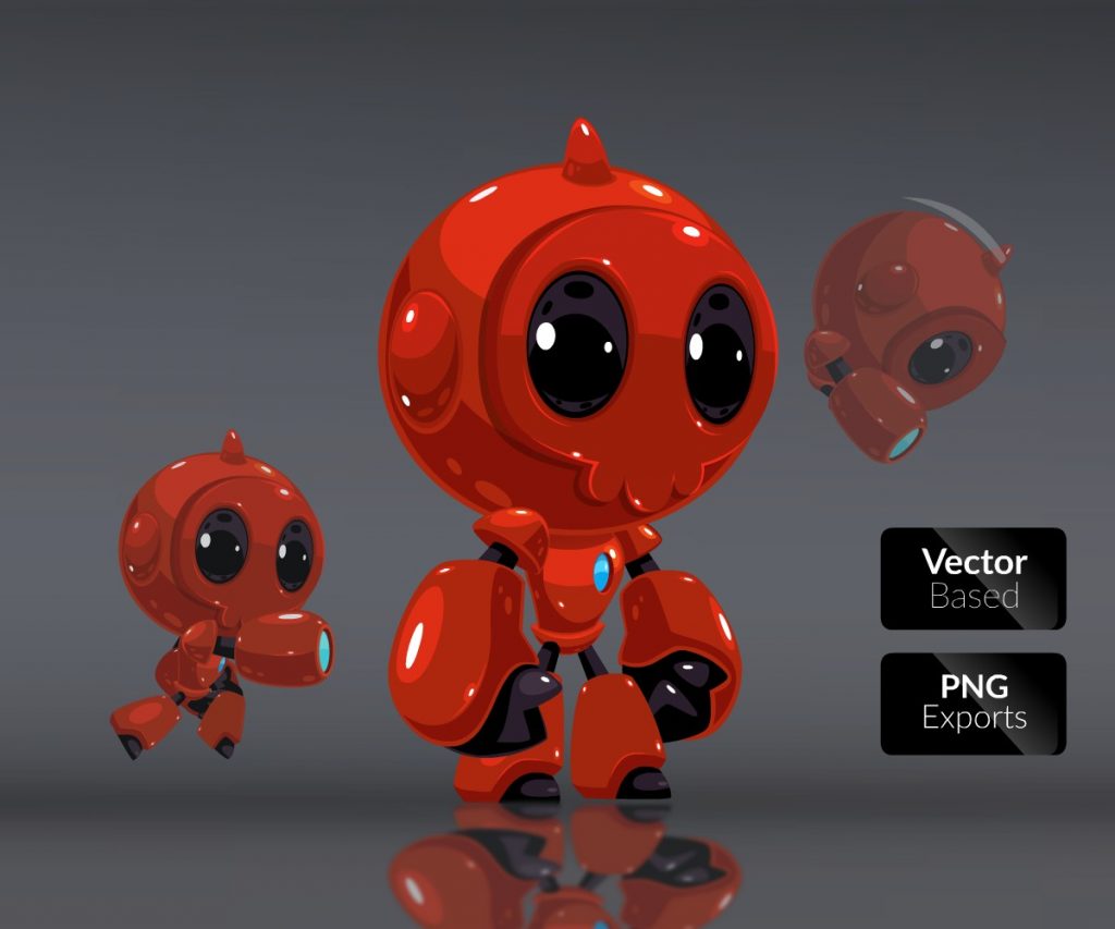 Red Bot – Bonus Game Art for Subscribers! | CartoonSmart.com