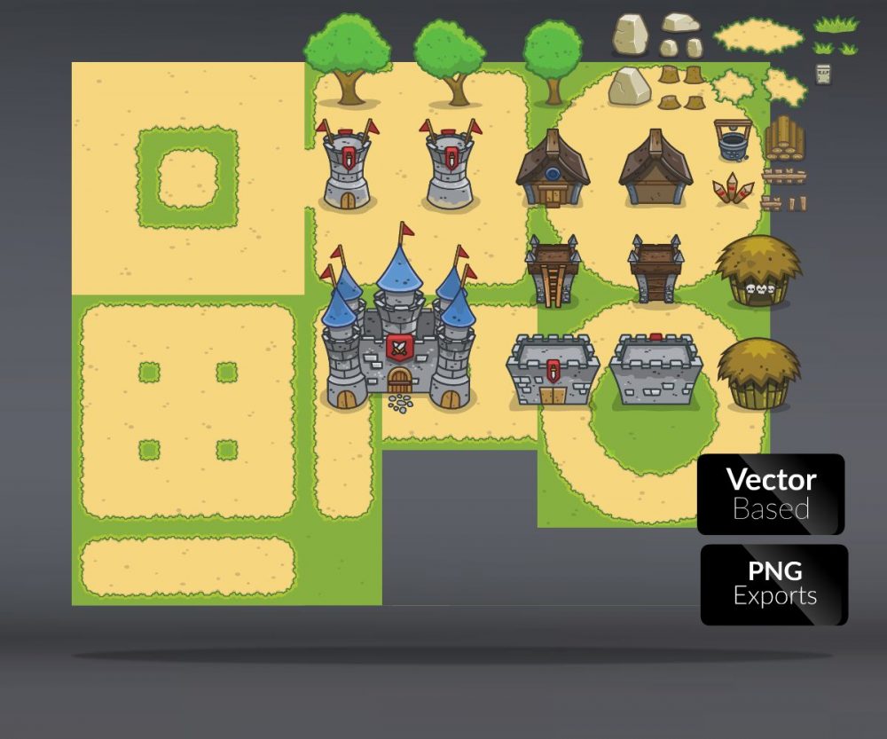 Medieval Top Down Tower Defense Art | CartoonSmart.com